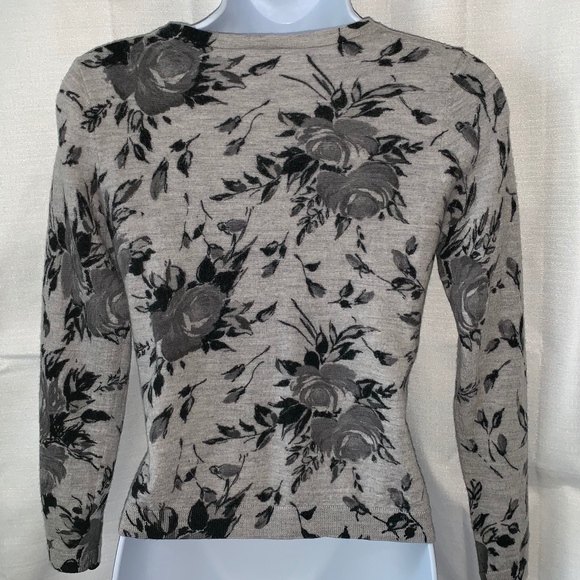 Talbots | Sweaters | Euc Talbots Merino Wool Floral Cardigan | Poshmark